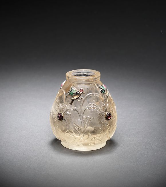 Bonhams : A Mughal gem-set rock crystal Jar Northern India, late 18th ...