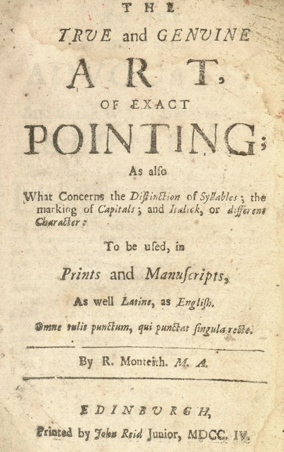 Bonhams : MONTEITH (ROBERT) The True and Genuine Art, of Exact Pointing ...