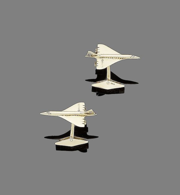 Bonhams : Two pairs of 'Concorde' cufflinks (2) (partially illustrated)