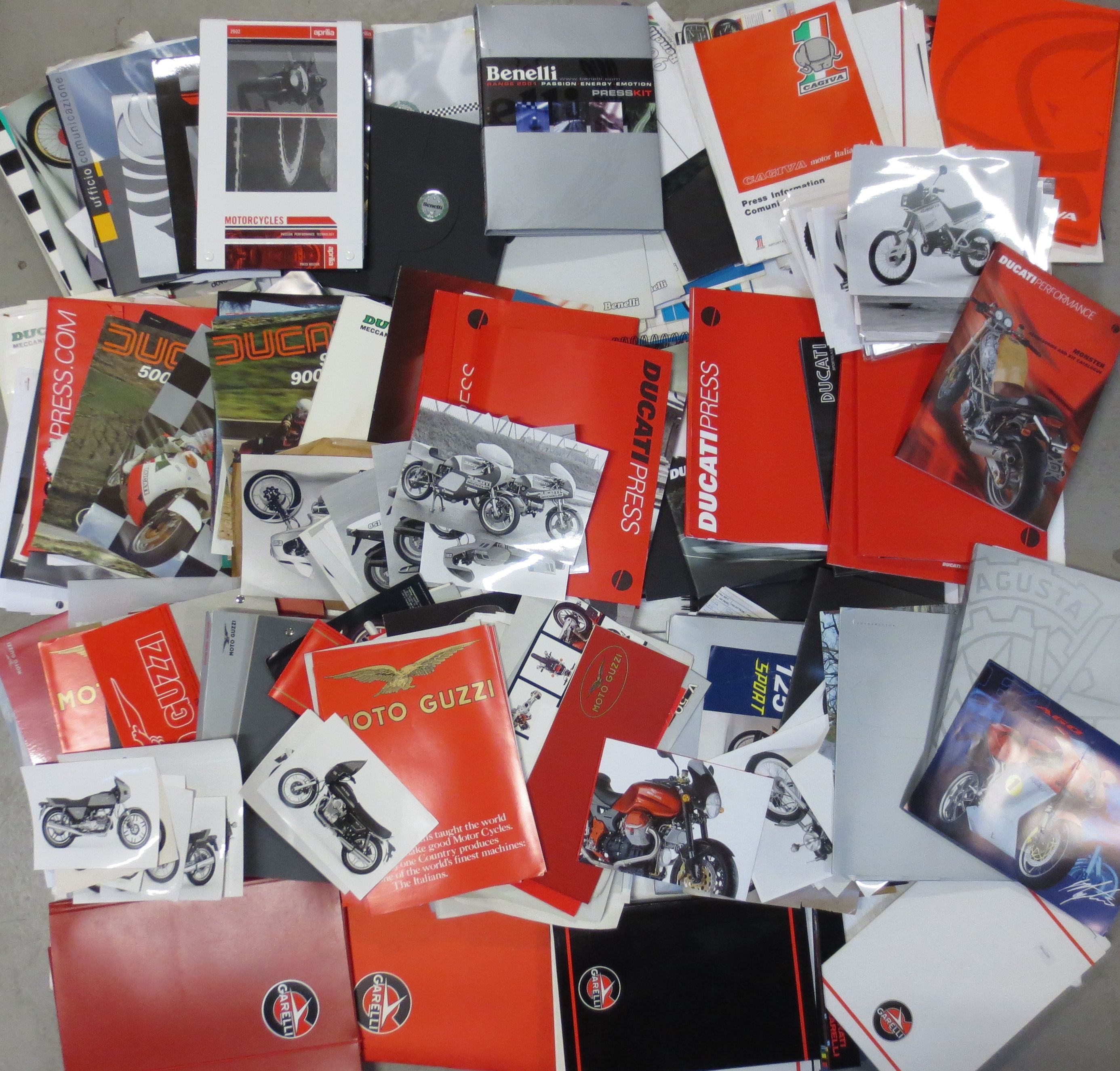 Bonhams Cars : A quantity of press packs and ephemera relating to Italian motorcycles,
