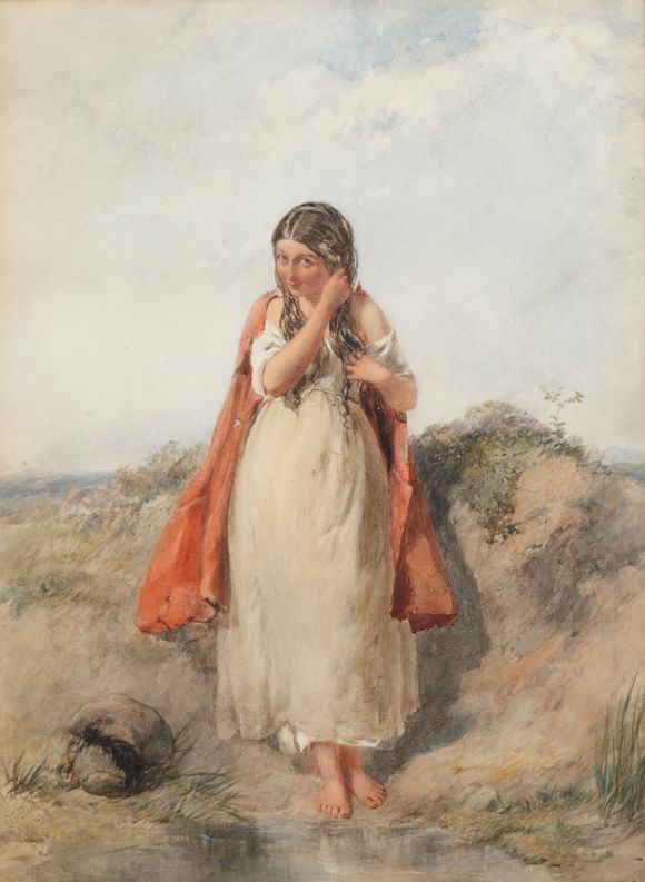 Bonhams : Paul Falconer Poole (British, 1807-1879) Study of a girl at ...