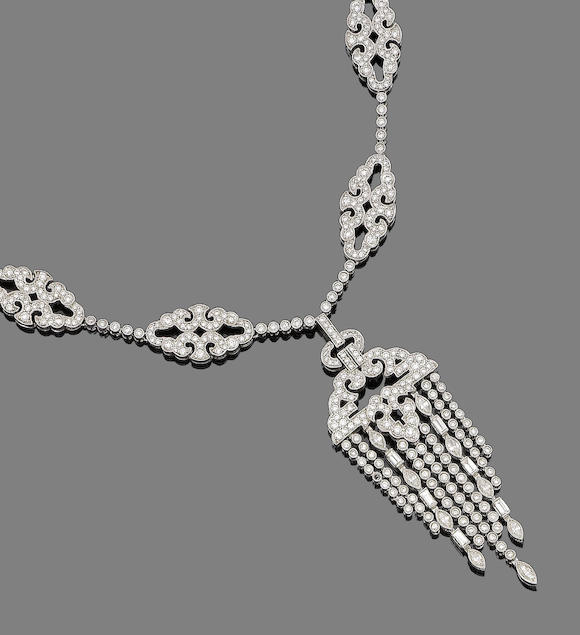 Bonhams A Diamond Tassel Necklace