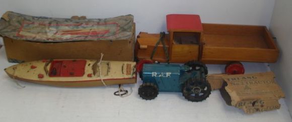 Bonhams : A Tri-ang clockwork R.A.F. No. 2 Tractor, and a Hornby speed ...