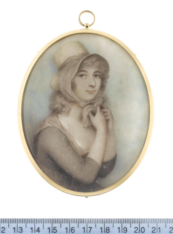 Bonhams Andrew Plimer British 1763 1837 A Lady Tying Her Straw