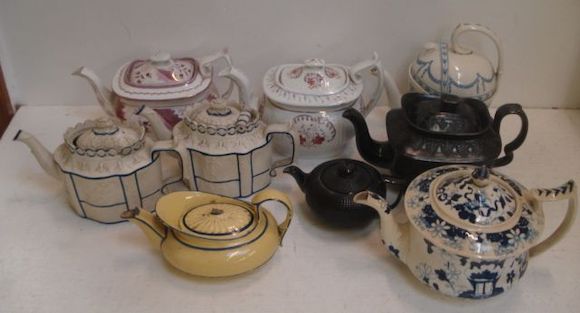 Bonhams : Two Castleford type moulded teapots, circa 1800-20, with ...