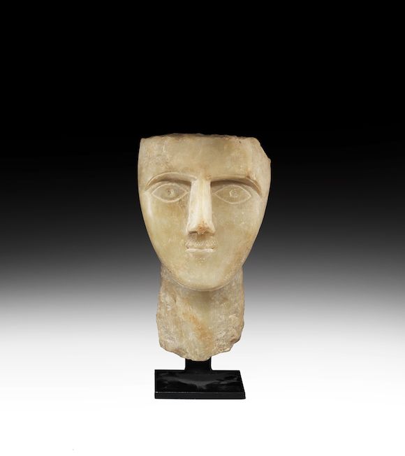 Bonhams : A South Arabian alabaster head