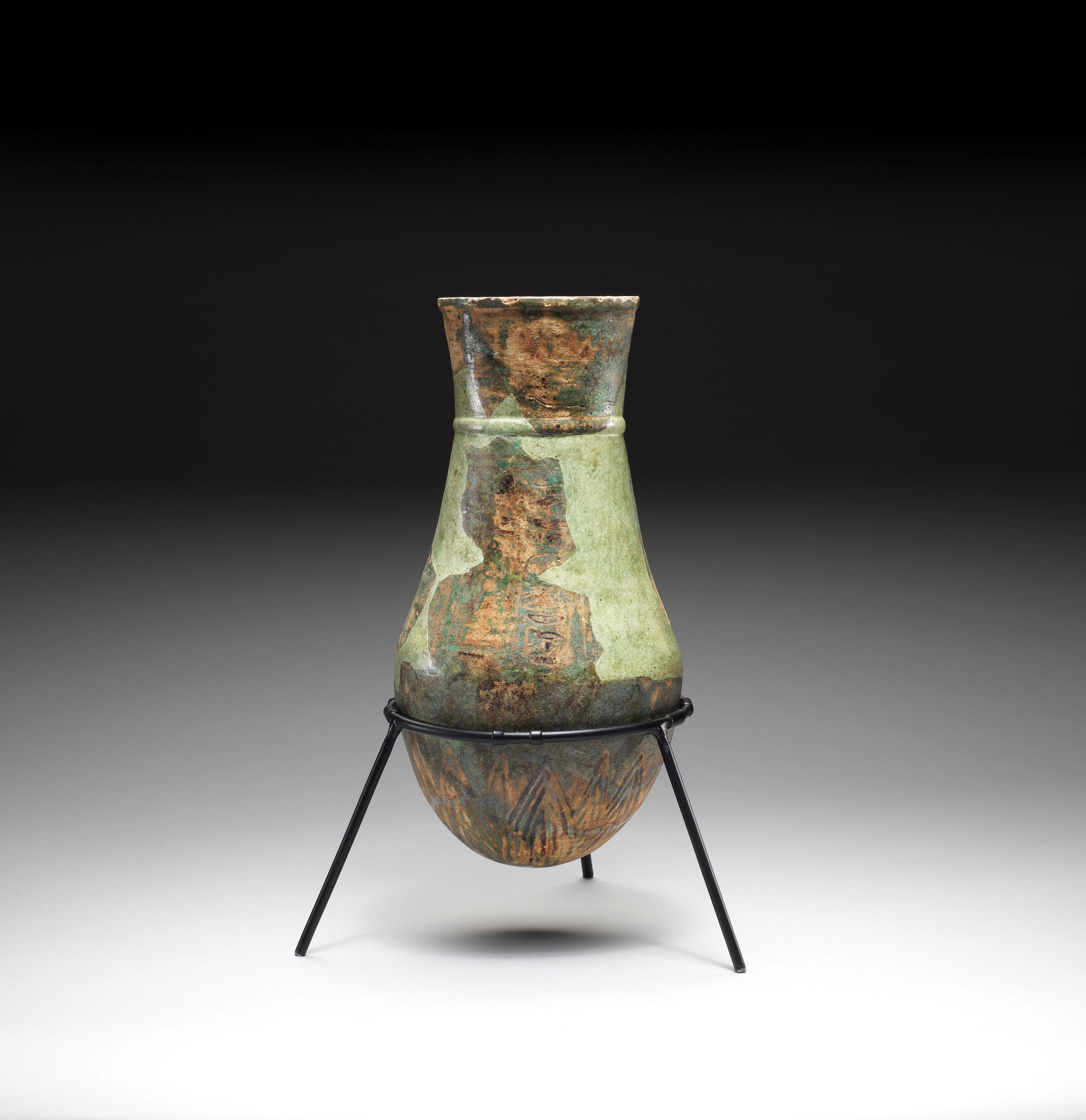 Bonhams : An Egyptian fragmentary turquoise glazed composition situla ...