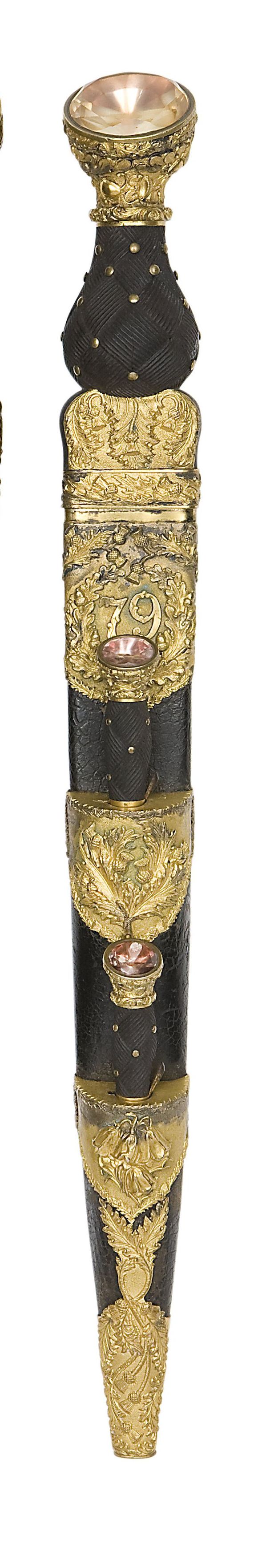 Bonhams : A Fine Scottish Officer's Gilt-Brass Mounted Regimental Dirk ...