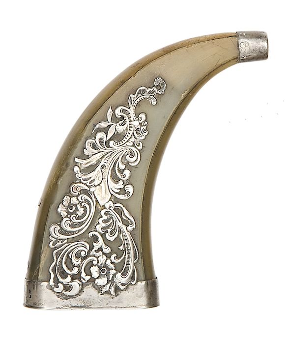 Bonhams : A South German Silver-Mounted Powder-Flask