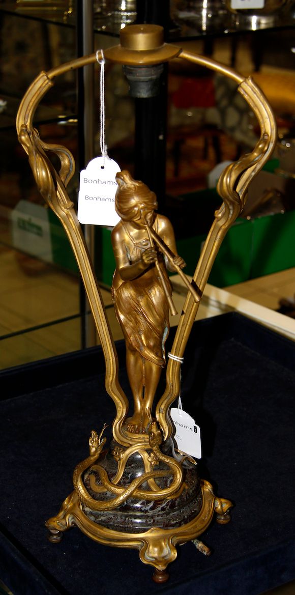 Bonhams : Charles Georges Ferville-Suan (French) A gilt bronze lamp ...