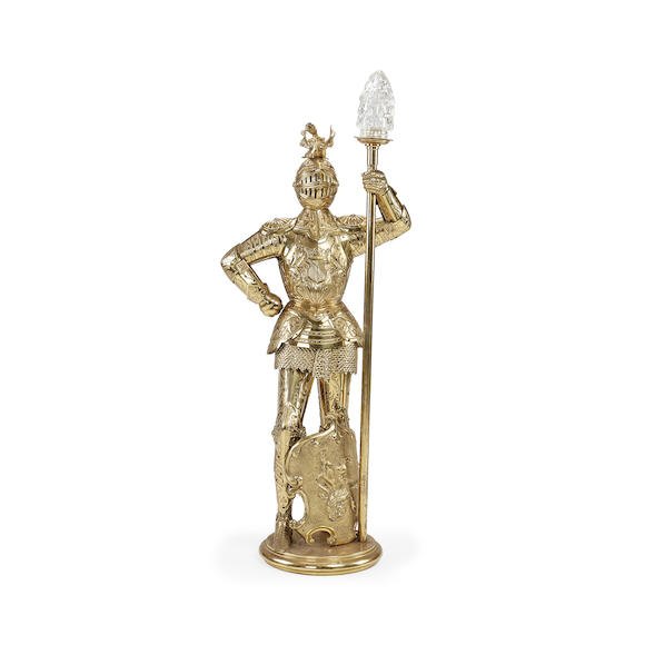 Bonhams A First Half 20th Century Gilt Brass Standard Lamp Modelled