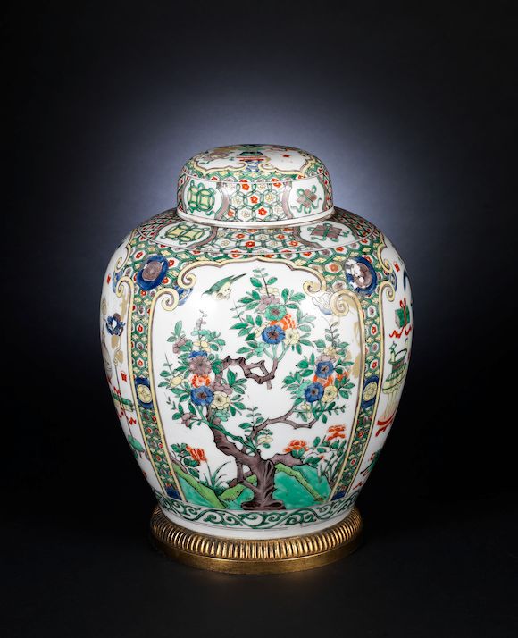 Bonhams : A Samson or famille verte oviform jar and cover 19th or 20th ...