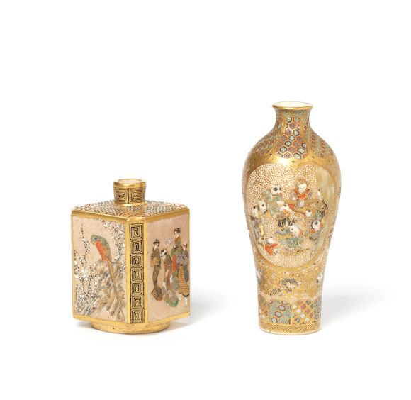 Bonhams : Two Satsuma miniature vases One by Meizan and one by Hozan ...