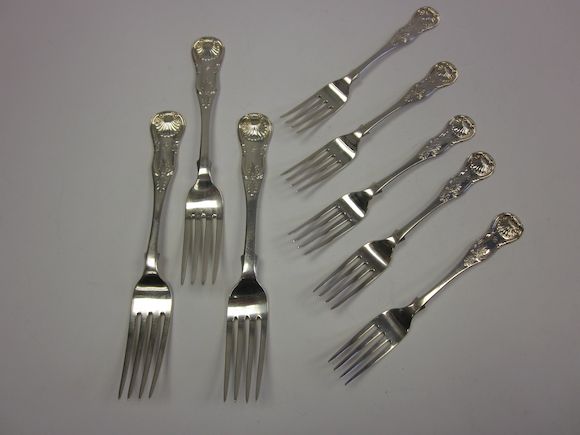 Bonhams : Three Victorian Scottish silver single struck King's pattern ...