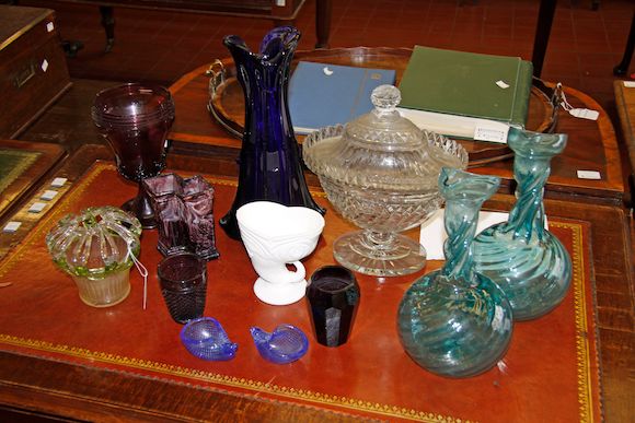 Bonhams : An early 19th Century cut glass boat shaped sweatmeat dush ...