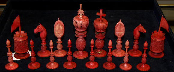 Bonhams A Chinese Export Burmese Pattern Ivory Chess Set