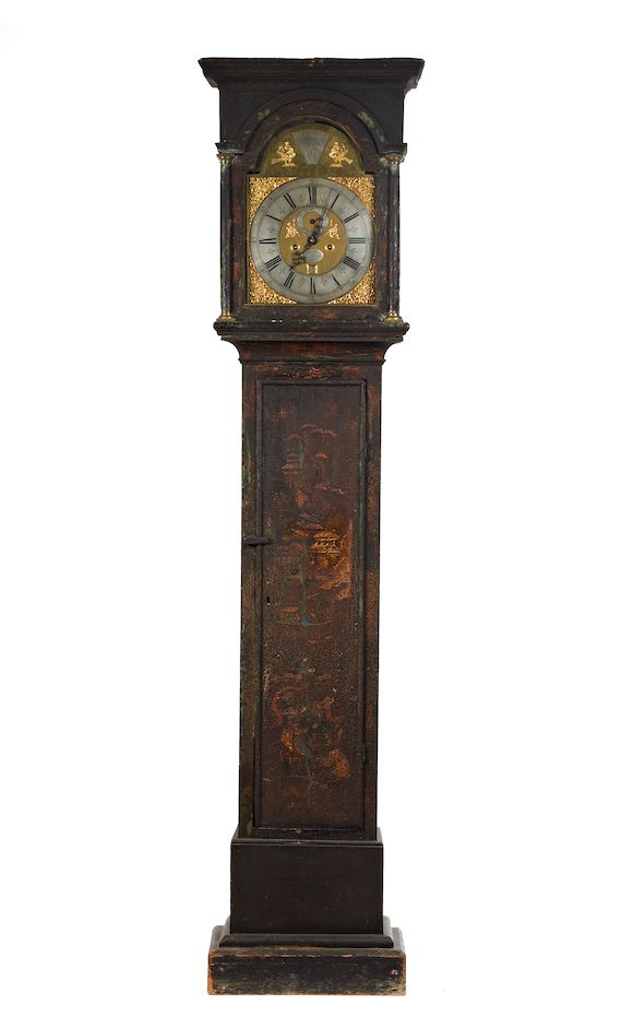 Bonhams : A late 17th century blue Japanned lacquered 8 day long case ...