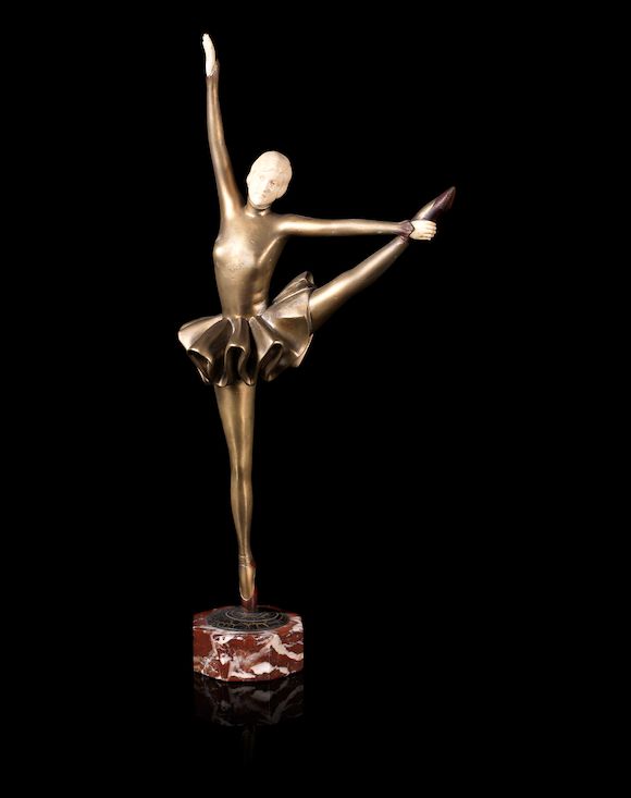 Bonhams : Dorothea Charol A Cold-Painted Bronze and Carved Ivory Figure ...