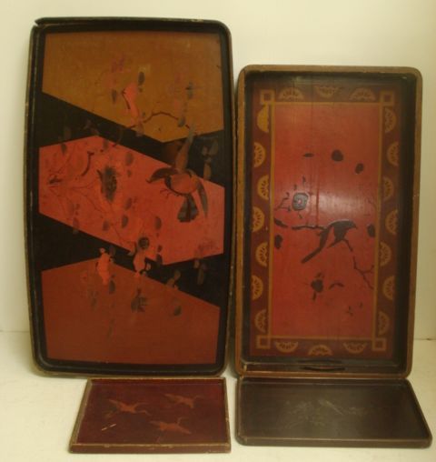 Bonhams : A collection of Japanese lacquer trays, of varying shapes ...