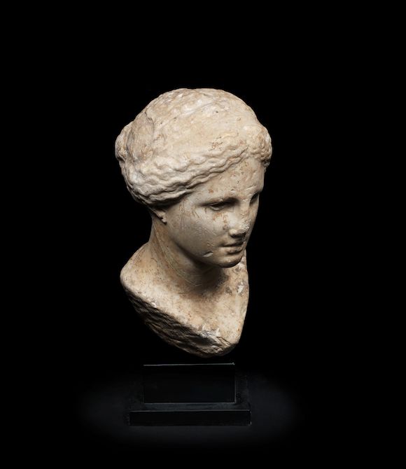 Bonhams : A Greek marble bust of a goddess