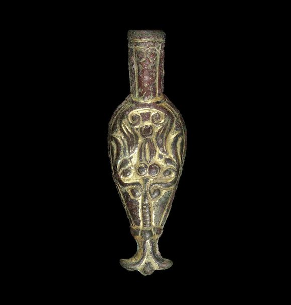 Bonhams : An unusual gilt-bronze Kohl Flask Persia, probably 9th-10th ...