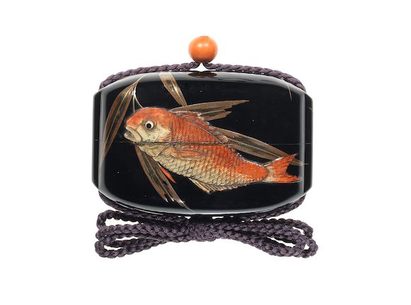 Bonhams : A black lacquer single-case inro By Chohei(sai), late 18th ...