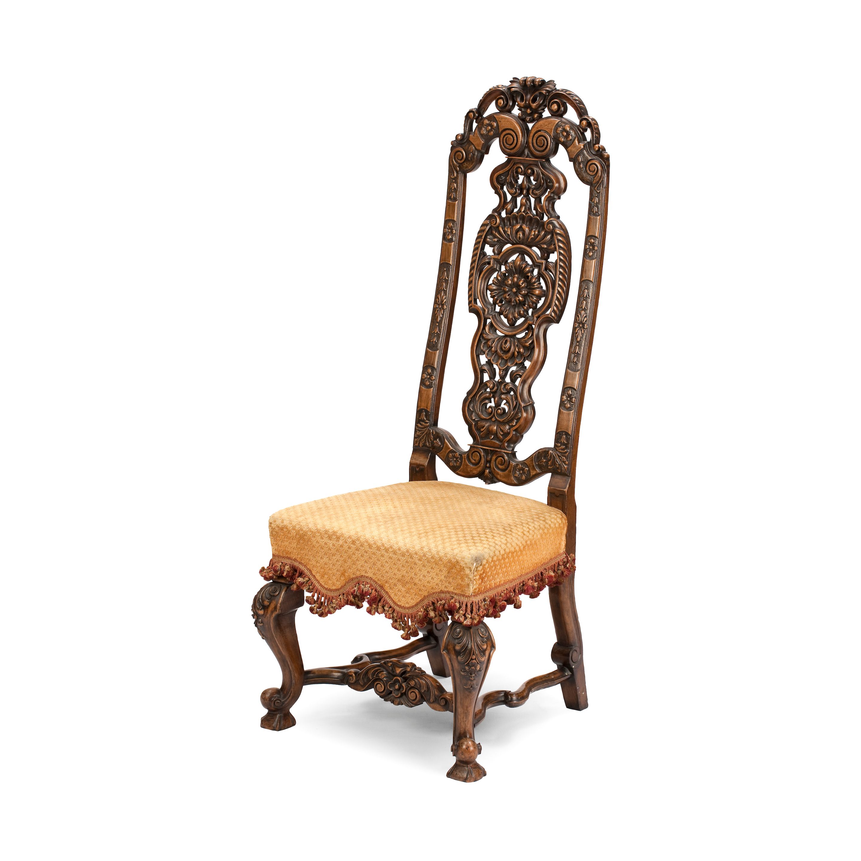 Bonhams : A walnut high back chair in the style of Daniel Marot first ...