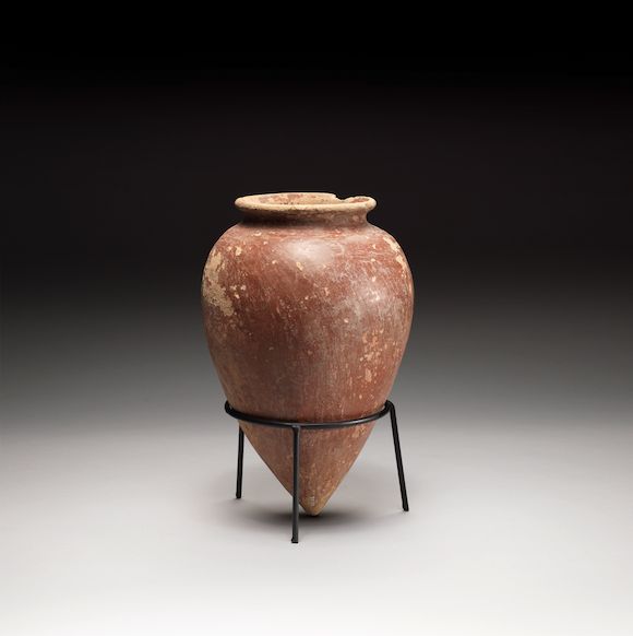 Bonhams : An Egyptian Predynastic red burnished ware jar