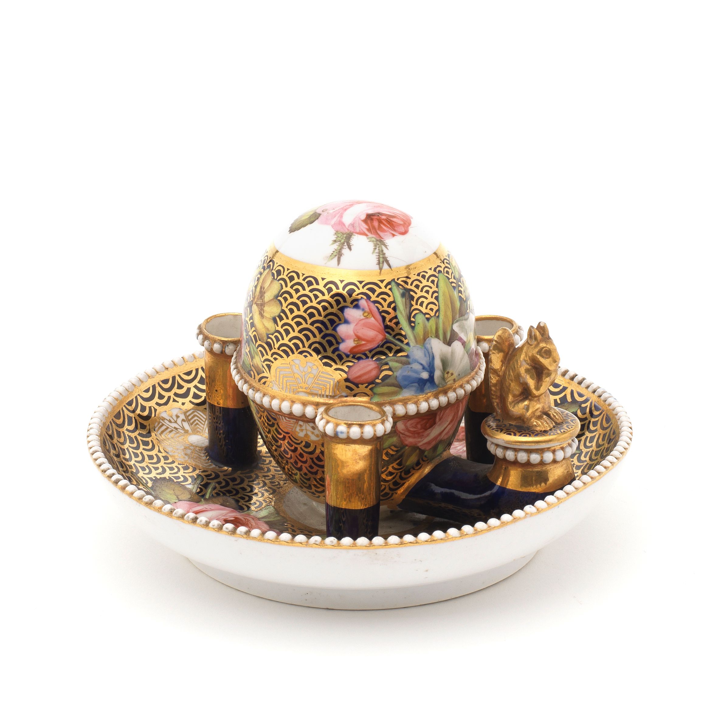 Bonhams : A rare Spode inkwell and cover, circa 1820
