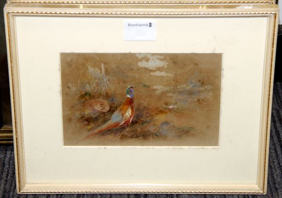 Bonhams : James Stinton (British, 1870-1961) Pheasant in Landscape, and ...