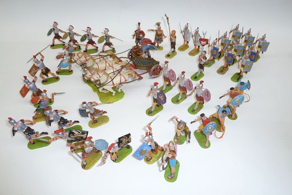 Bonhams : Elastolin plastic 70mm scale Romans, Vikings and Normans etc. 78