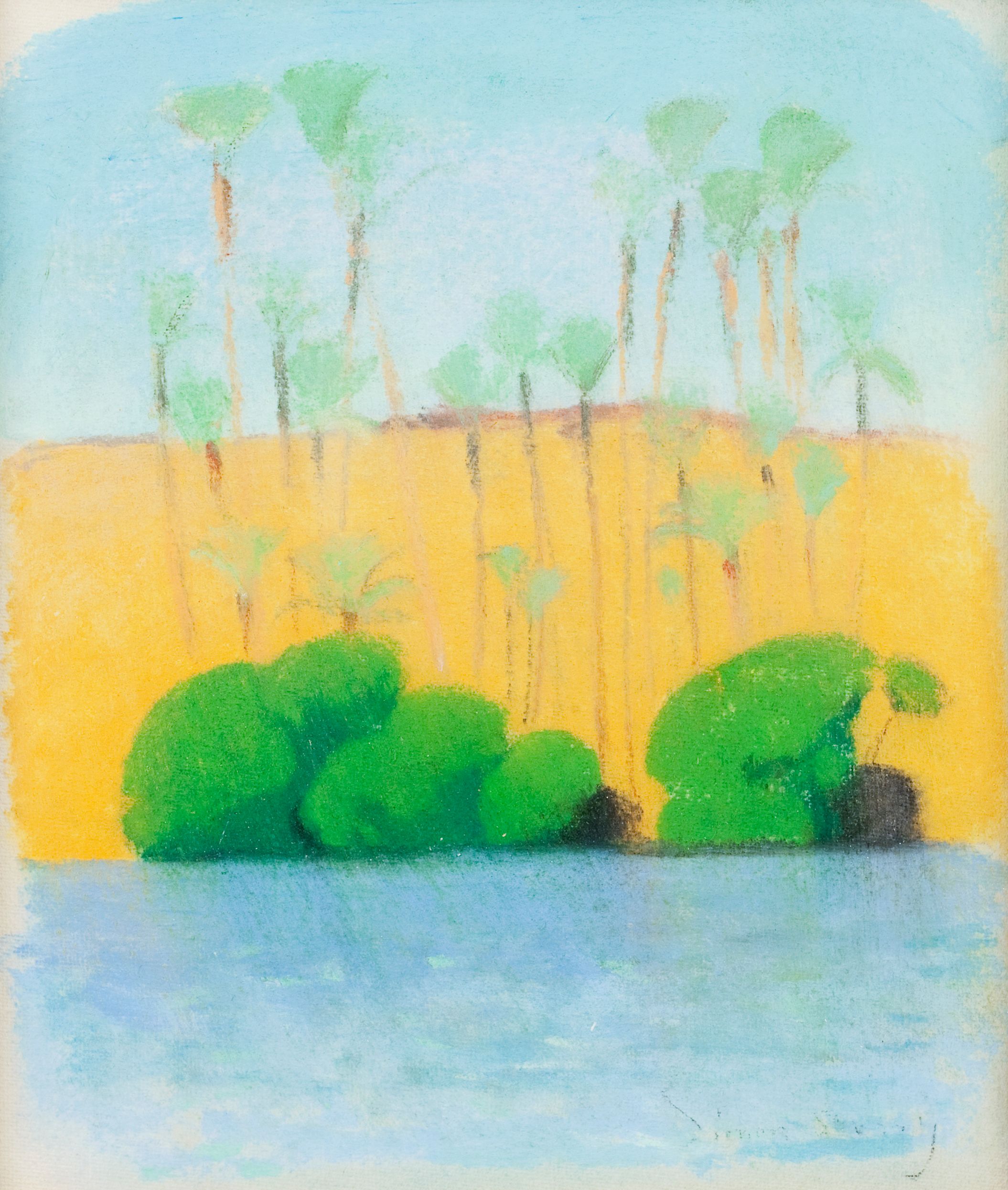 Bonhams : Simon Albert Bussy (British, 1869-1954) Mimosa and Palm Trees
