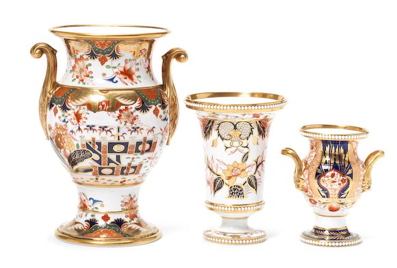 Bonhams : Three Spode bone china vases, circa 1815-25