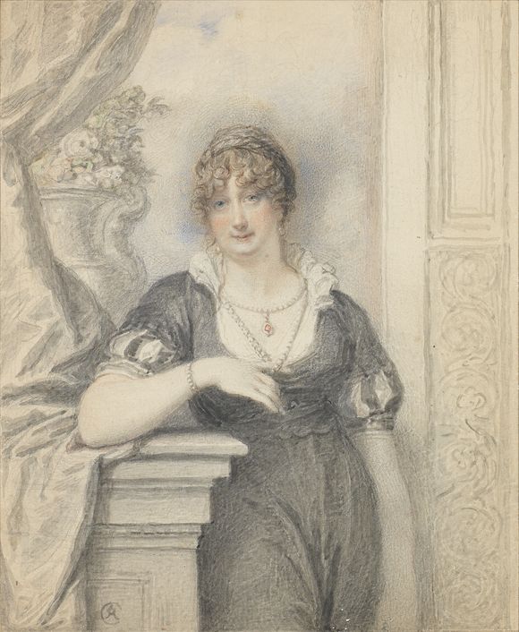 Bonhams : Richard Cosway, R.A. (British, 1742-1821) A Lady, standing in ...