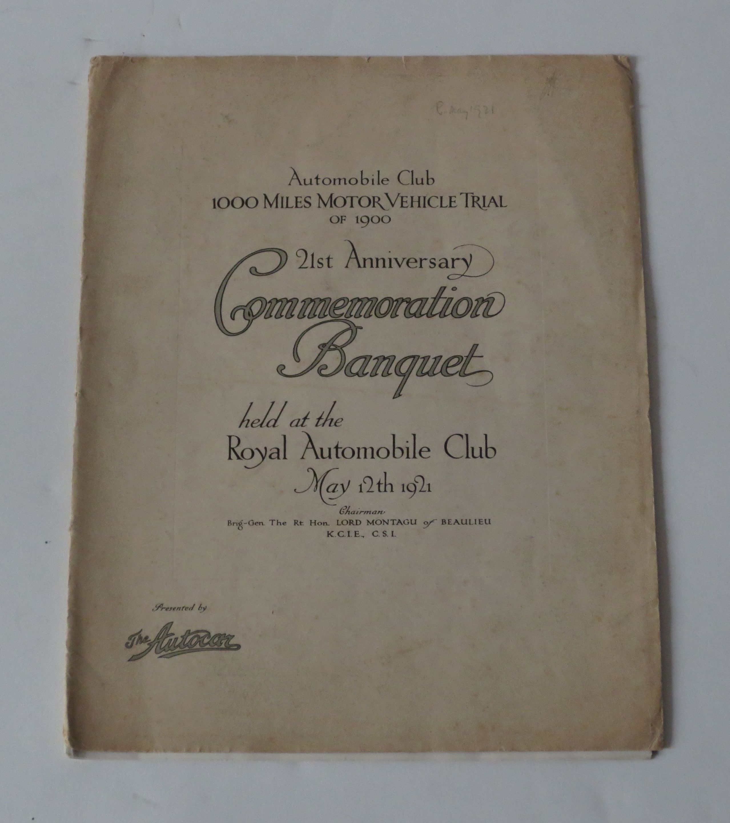 Bonhams Cars : An interesting 1000 Miles Motor Vehicle Trial of 1900 ...