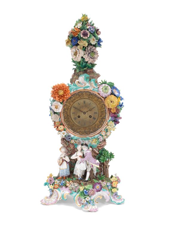 Bonhams : A large Meissen clock case, circa 1860