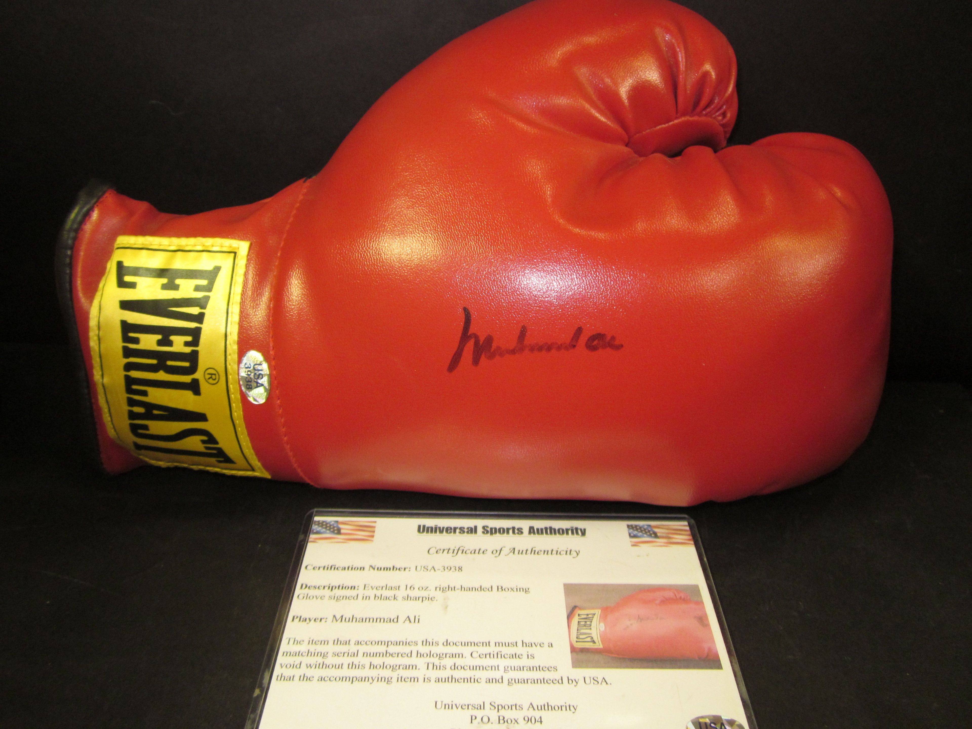 Bonhams : A Muhammad Ali hand signed boxing glove