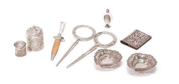 Bonhams : A Victorian silver string box by Henry Marston, Birmingham 1897