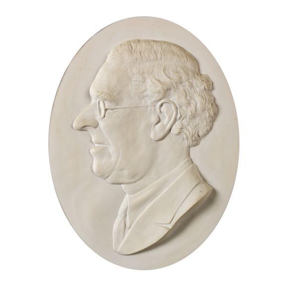 Bonhams : A Copeland-Spode biscuit portrait plaque of Ronald J ...