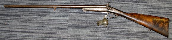 Bonhams : A double barrelled pin-fire sporting gun,