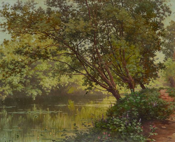 Bonhams : Charles Edmond Rene-His (French, 1877-1960) River landscape