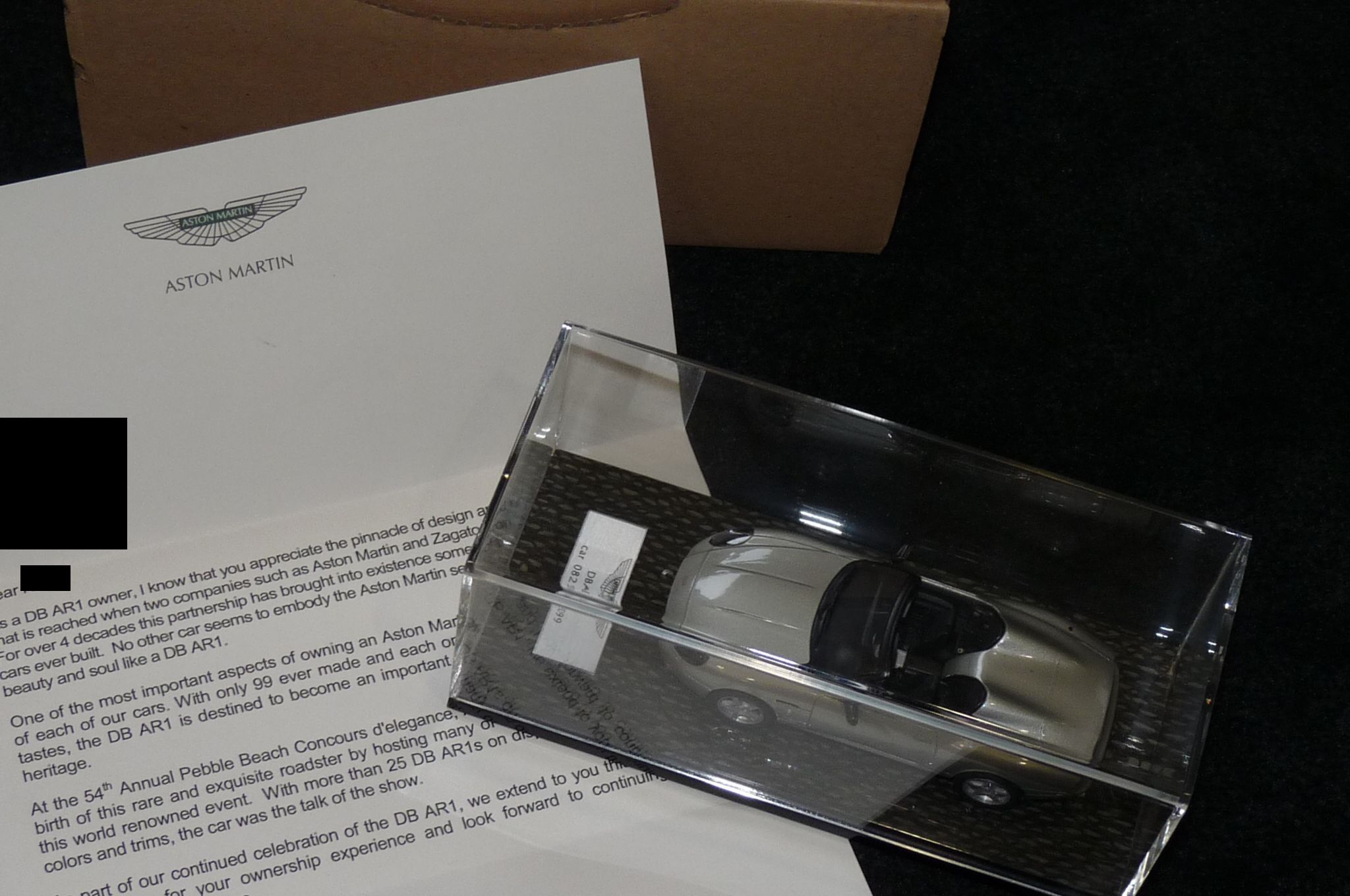 Bonhams Cars : A 1:43 scale owner's model of an Aston Martin DB AR1,