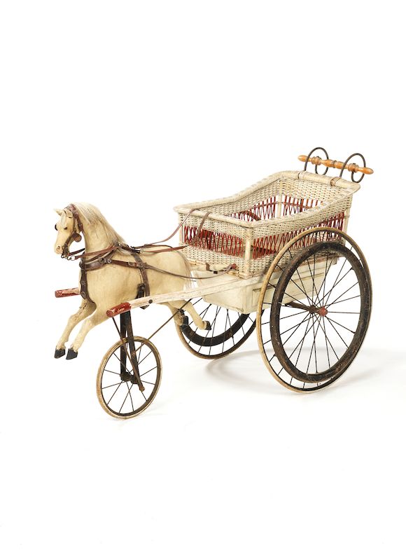 Bonhams : A skin covered horse and pram, probably German 1920s