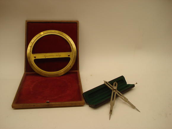 Bonhams A Davis And Son Brass Circular Protractor And A Proportional