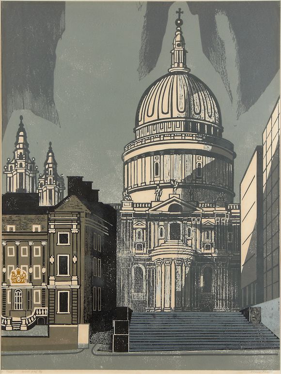 Bonhams : Edward Bawden R.A. (British, 1903-1989) St Paul's Linocut ...