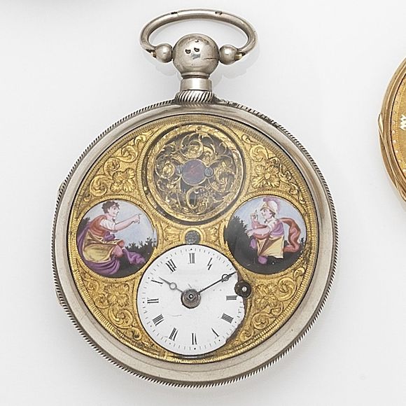 Bonhams : Unsigned. A silver key wind open face pocket watch with ...