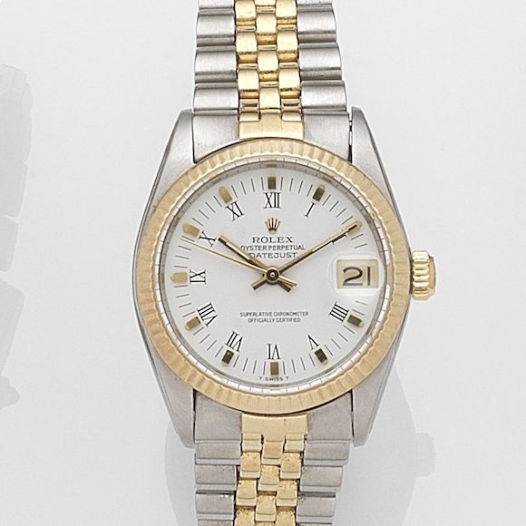 Bonhams : Rolex. A steel and gold automatic calendar bracelet ...