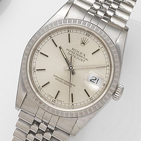 Bonhams : Rolex. A stainless steel automatic calendar bracelet ...