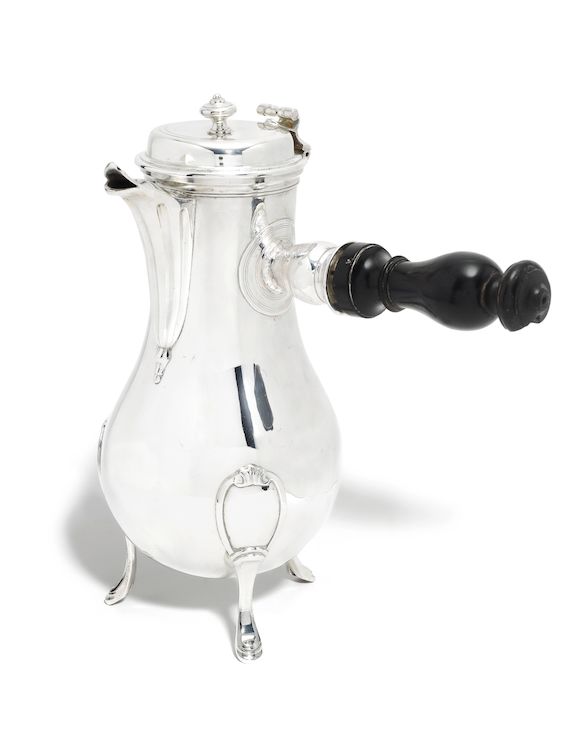 Bonhams : A late-18th century French silver side-handled chocolate pot ...