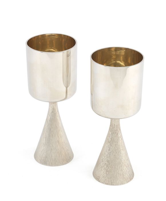 Bonhams : ALEX STYLES FOR GARRARD: Two silver goblets London 1976 (2)